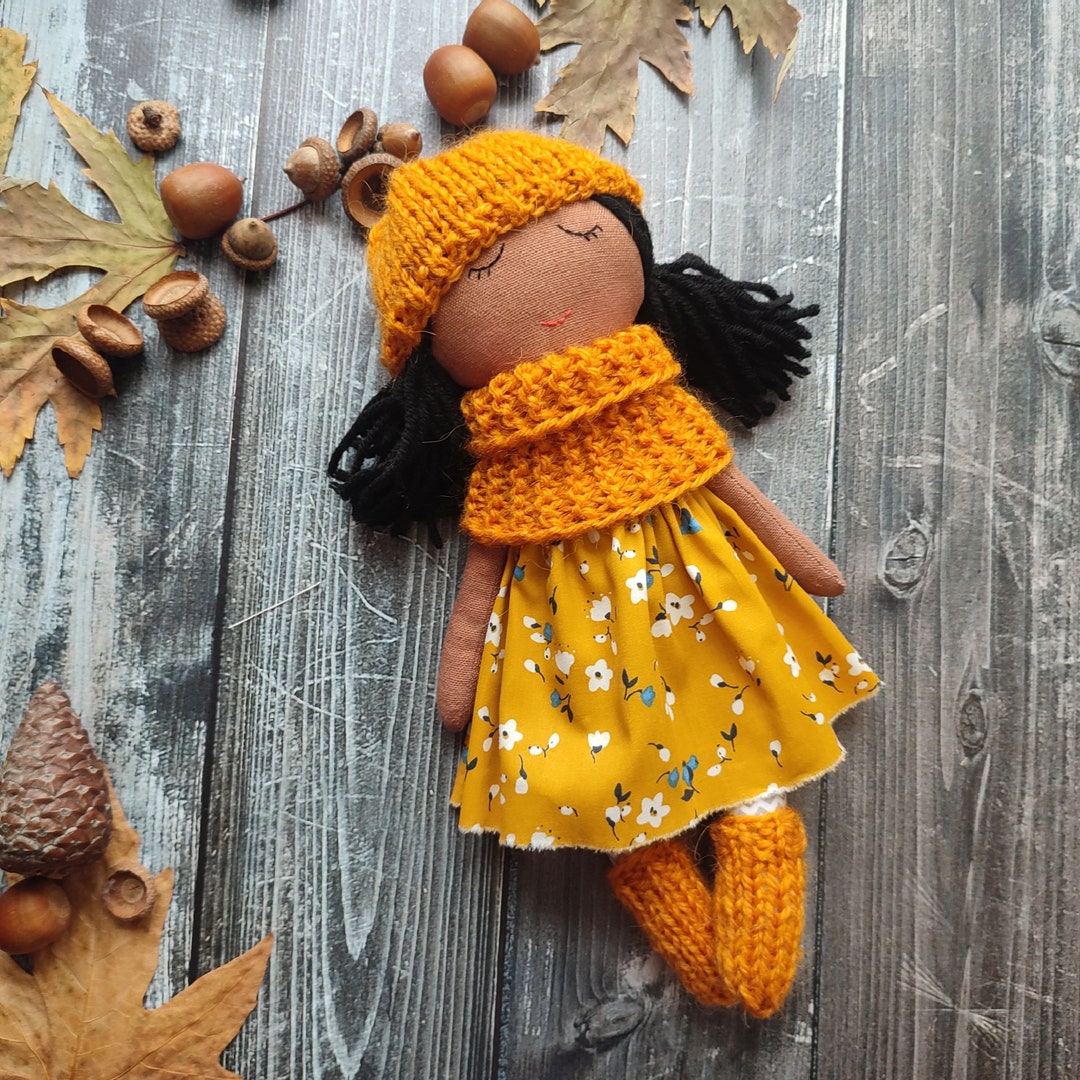 Personalized Rag Doll Brown Skin With Clothes Biracial Rag Doll ...