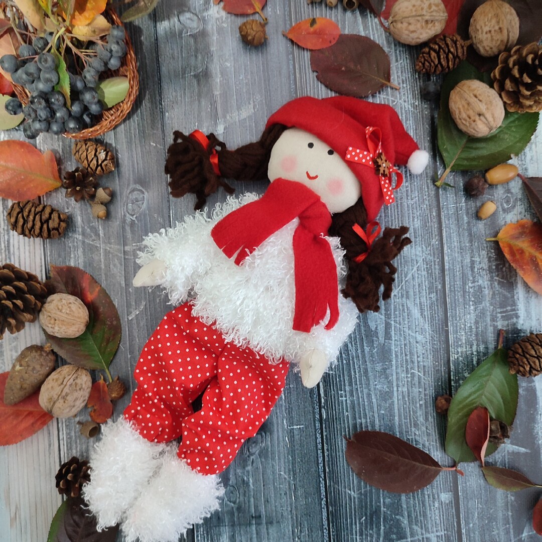 Christmas Rag Doll Elf Santa Cloth Doll Handmade Nordic Gnome - Etsy