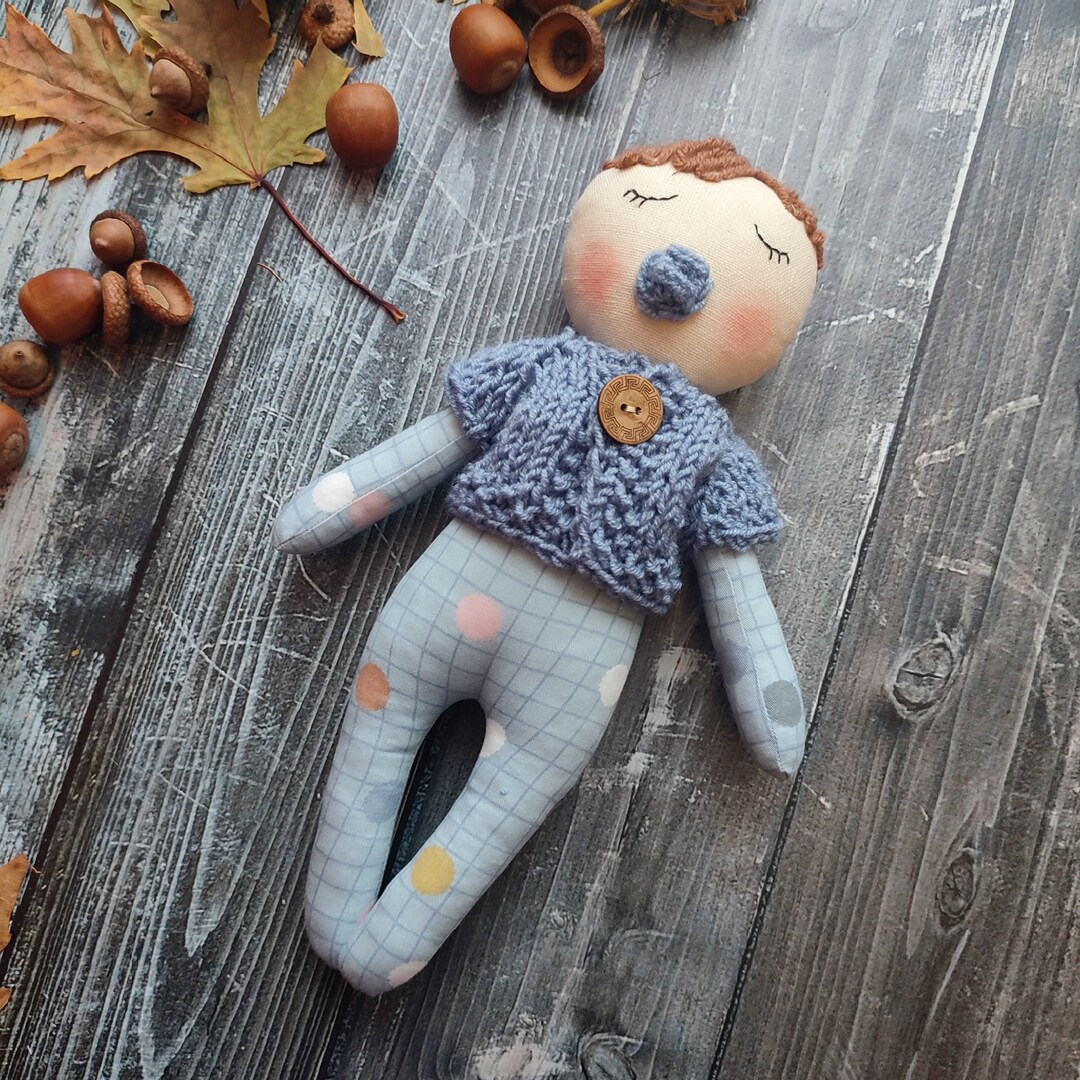First Baby Rag Doll Boy Toddler Doll Boy With Pacifier Swaddle Baby ...