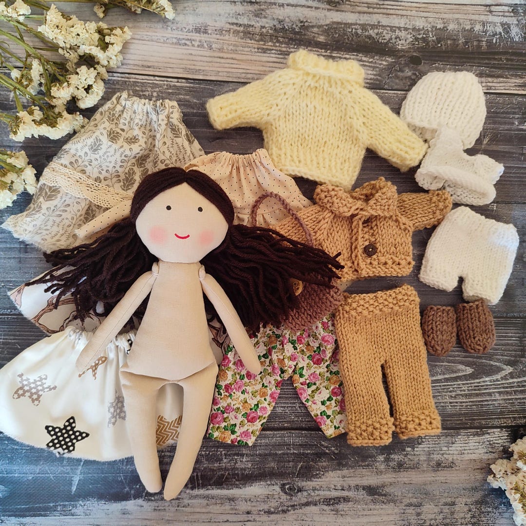 Handmade Rag Doll Girl With Clothes Personalised Cloth Doll With ...
