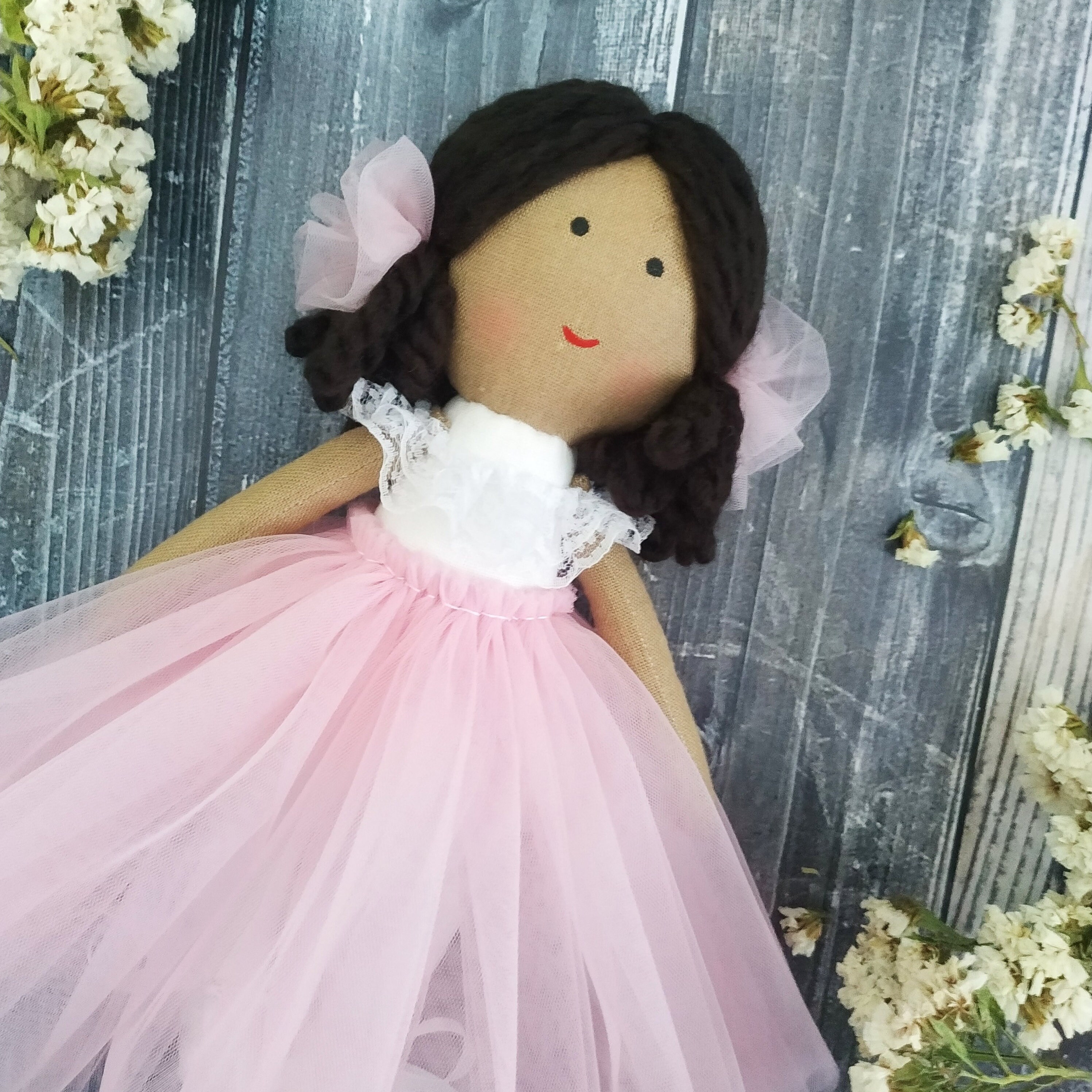 Flower girl doll black skin Ballerina brown doll Princess dark | Etsy
