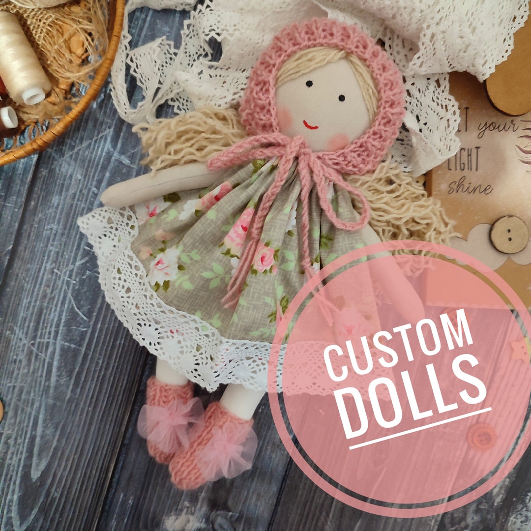 Handmade Fabric Doll Girl Custom Cloth Doll 11.5” Made to Order Doll ...