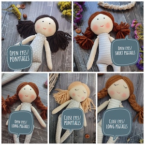 Design Your Own Doll Girl Personalised Custom Rag Doll 11,5" Custom ...