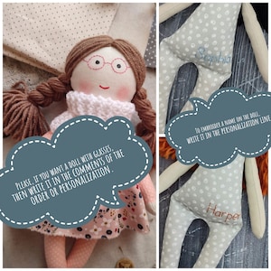 Design Your Own Doll Girl Personalised Custom Rag Doll 11,5" Custom ...
