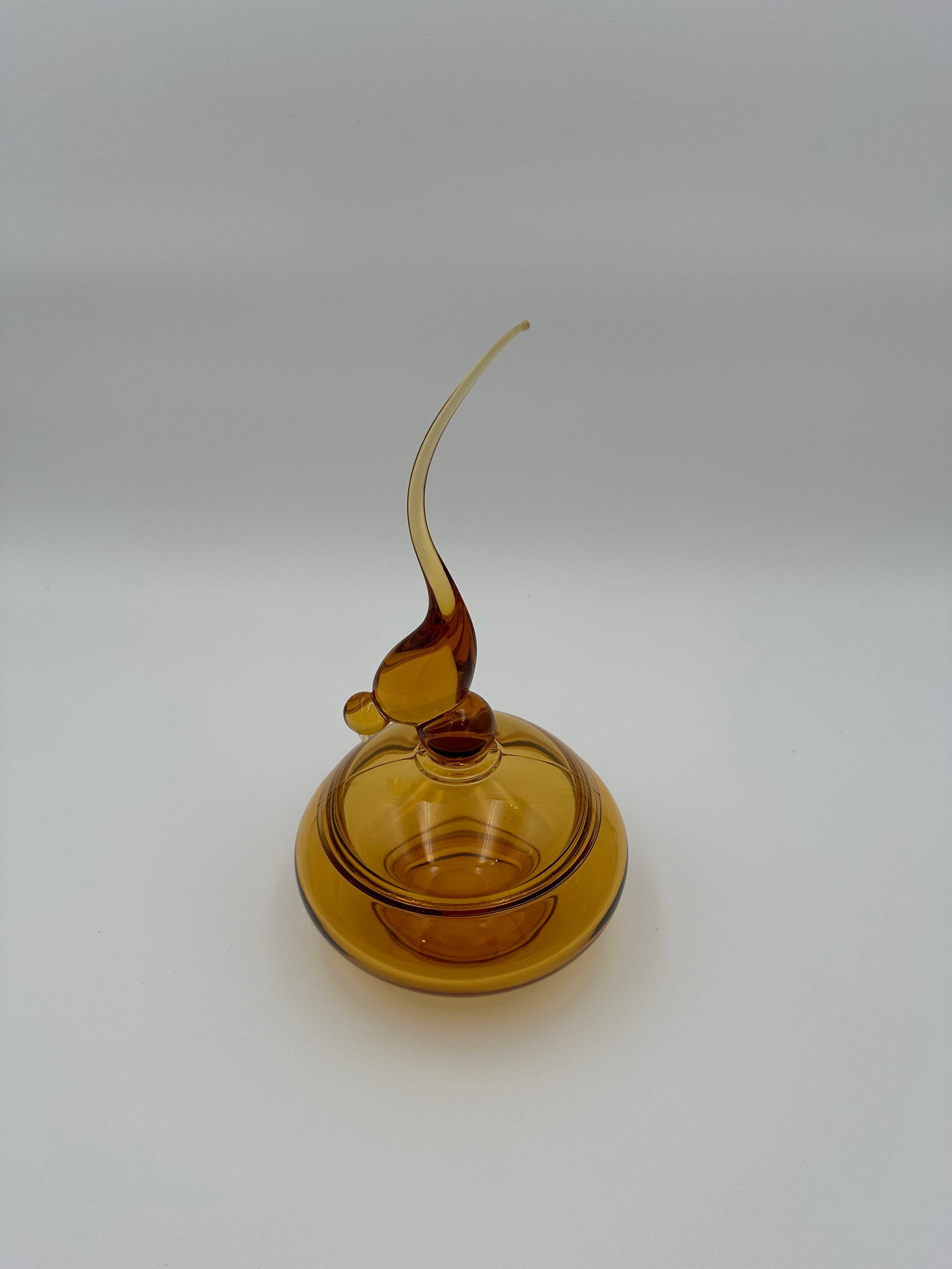 Vintage 1960s Viking Tailed Bird Amber Glass Candy Jar - Etsy