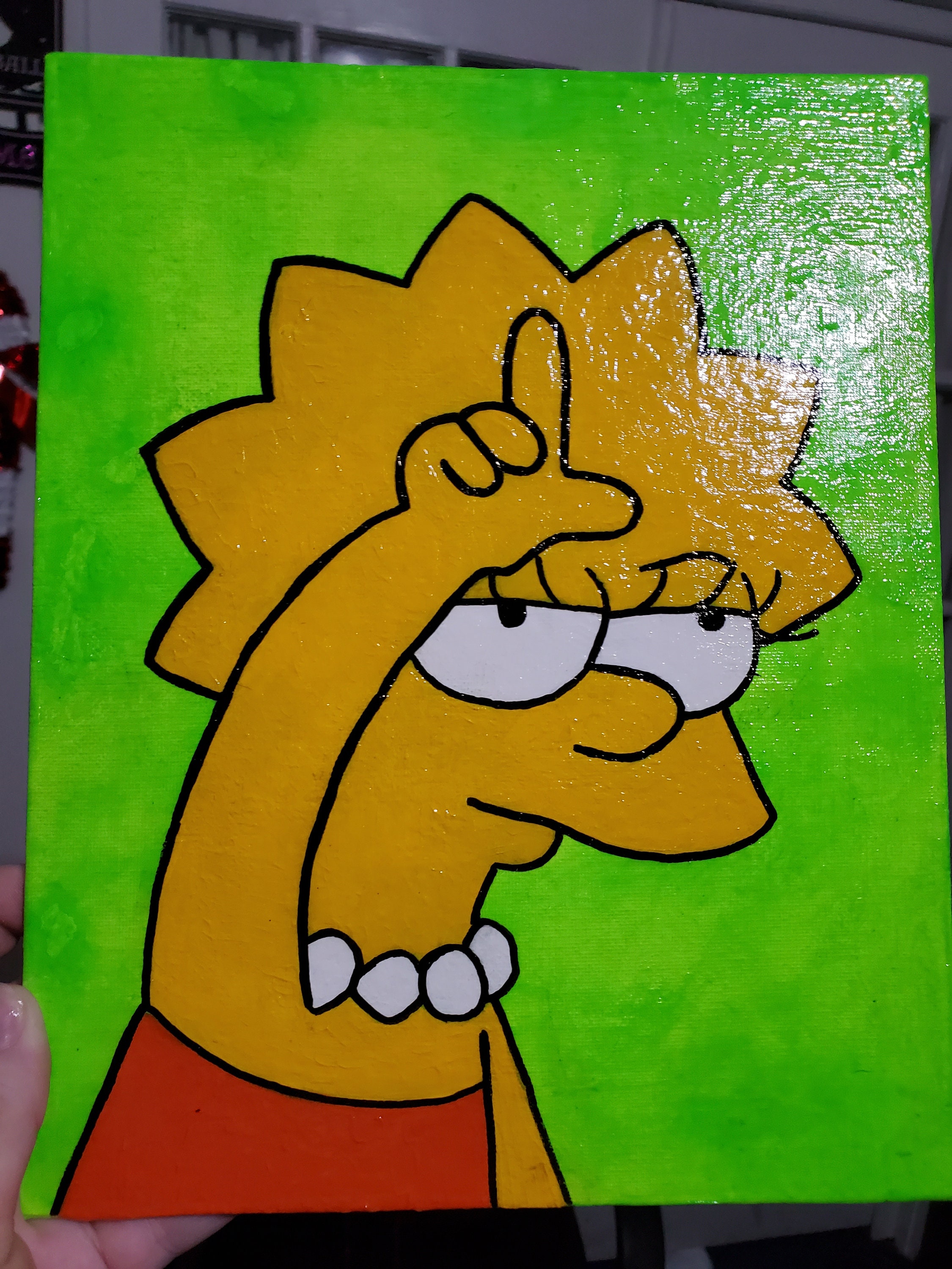 Lisa Simpson Loser Acrylic Painting - Etsy