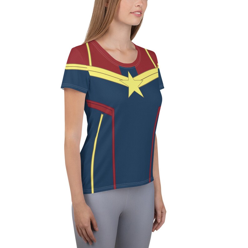 A Marvelous Captain Women's Running Costume Athletic T-shirt - Etsy