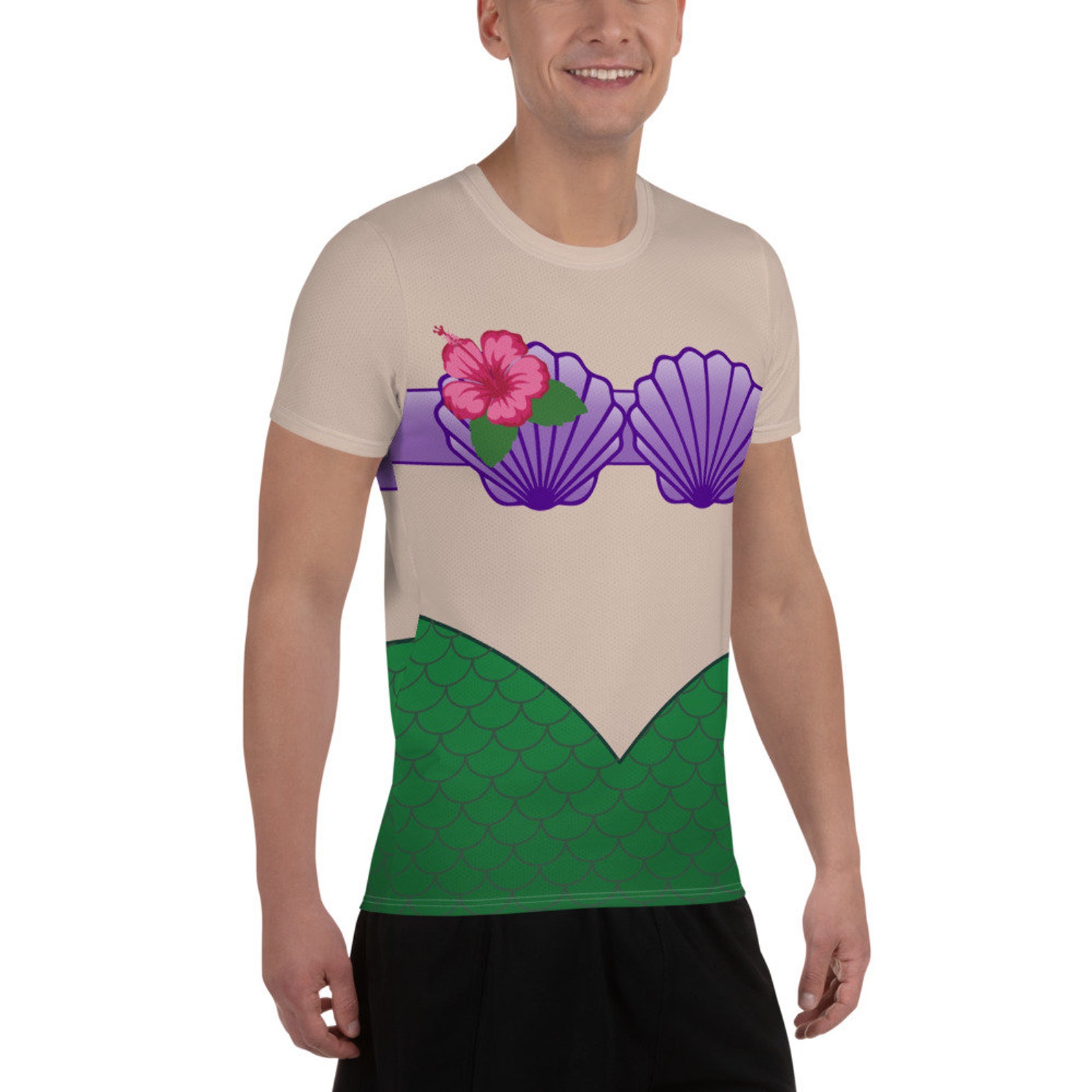 Mermaid Shell Princess Running Costume Men's Athletic | Etsy