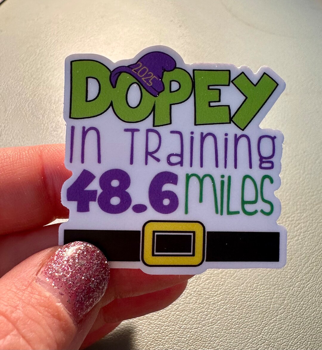 2025 Dopey in Training Water Bottle Sticker 2x2 - Etsy