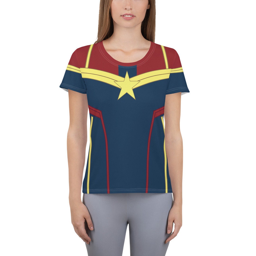 A Marvelous Captain Women's Running Costume Athletic T-shirt - Etsy