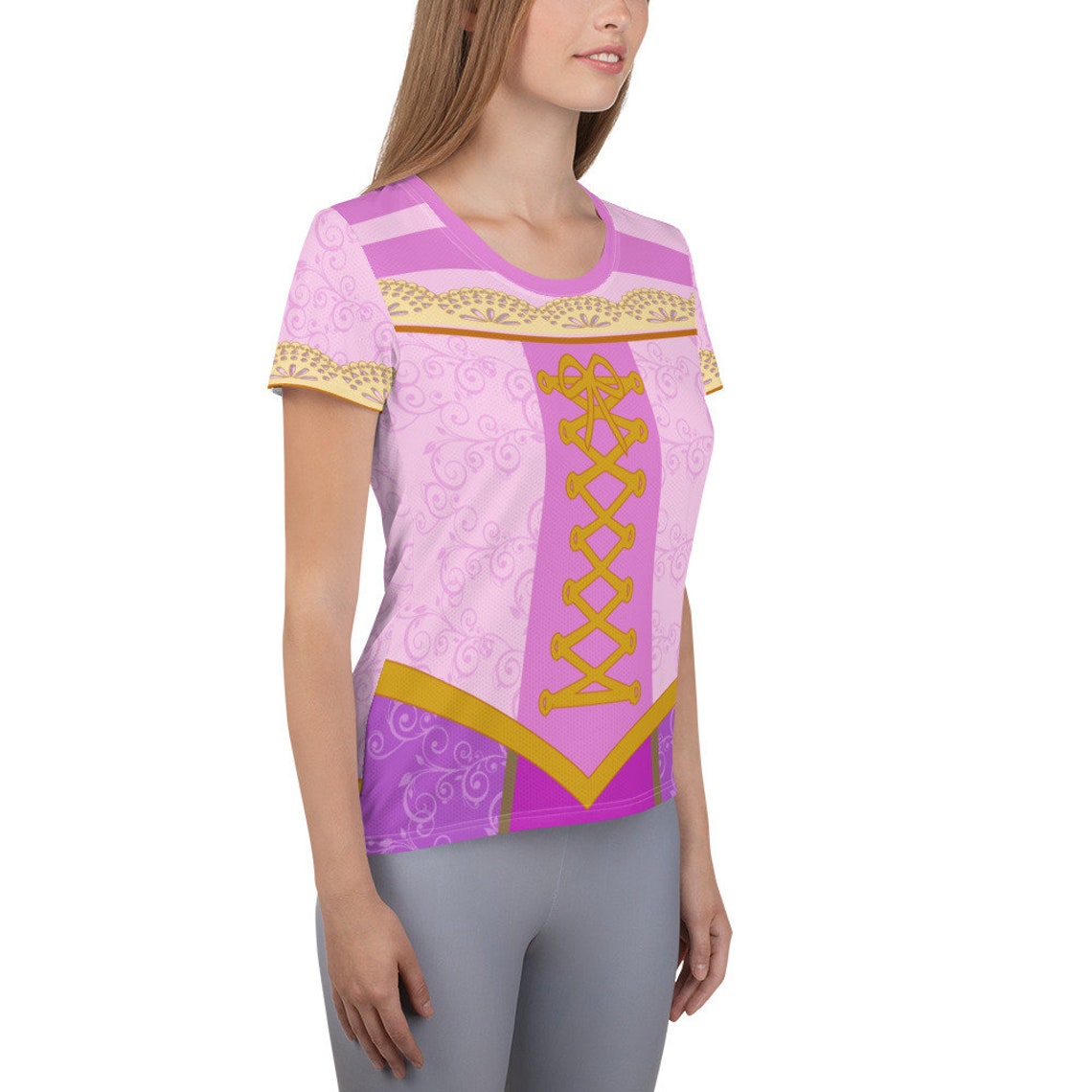 Rapunzel Princess Running Costume Women's Athletic T-shirt | Etsy