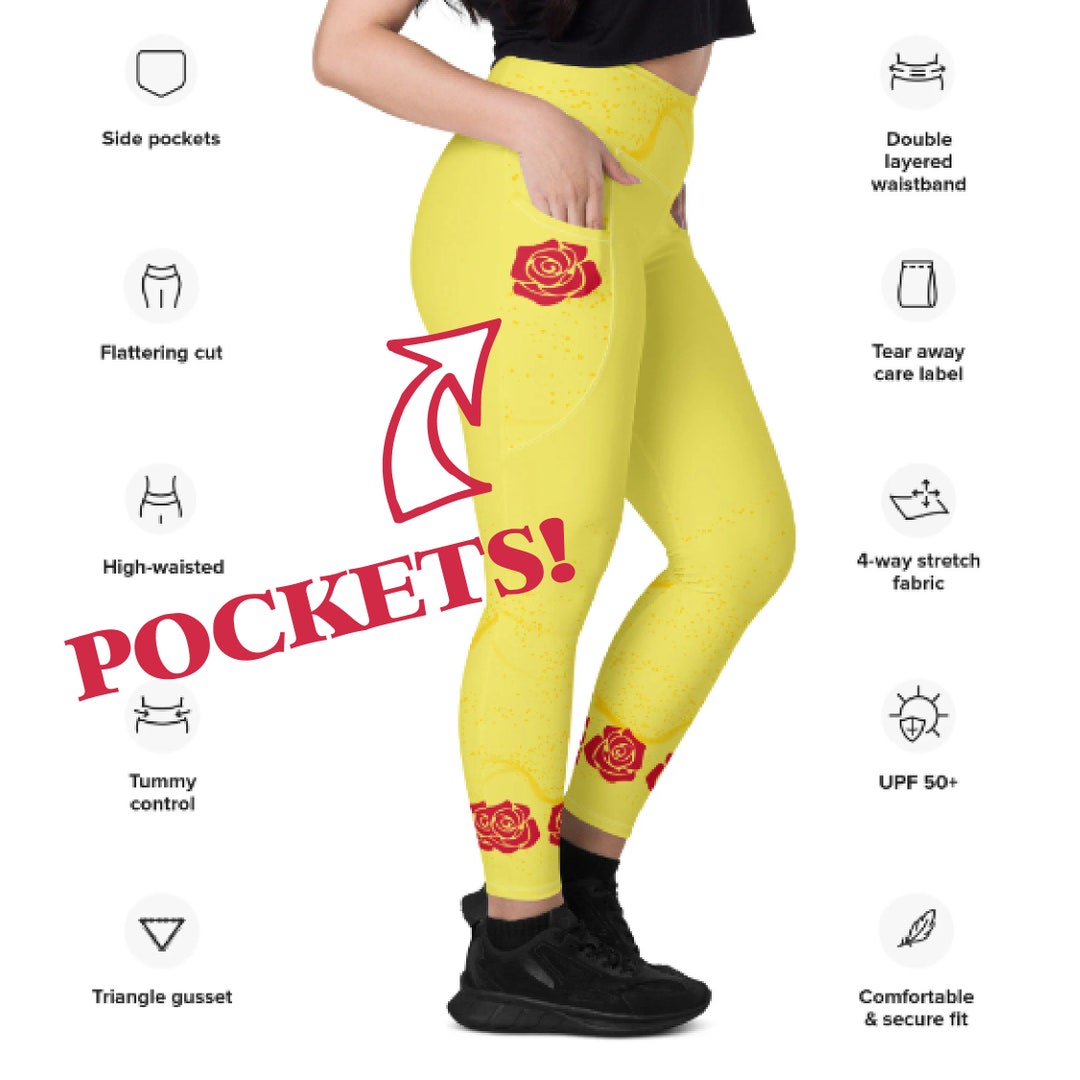Belle Running Costume Recycled Leggings With Pockets! - Etsy