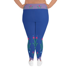 Plus Size Anna Frozen Inspired Running Costume Leggings - Etsy
