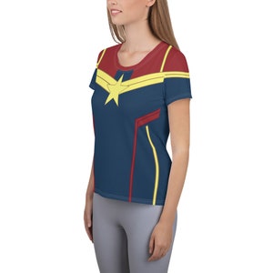 A Marvelous Captain Women's Running Costume Athletic T-shirt - Etsy