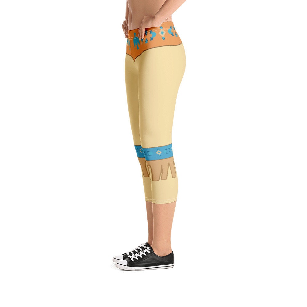 Pocahontas Princess Running Costume Capri Leggings - Etsy