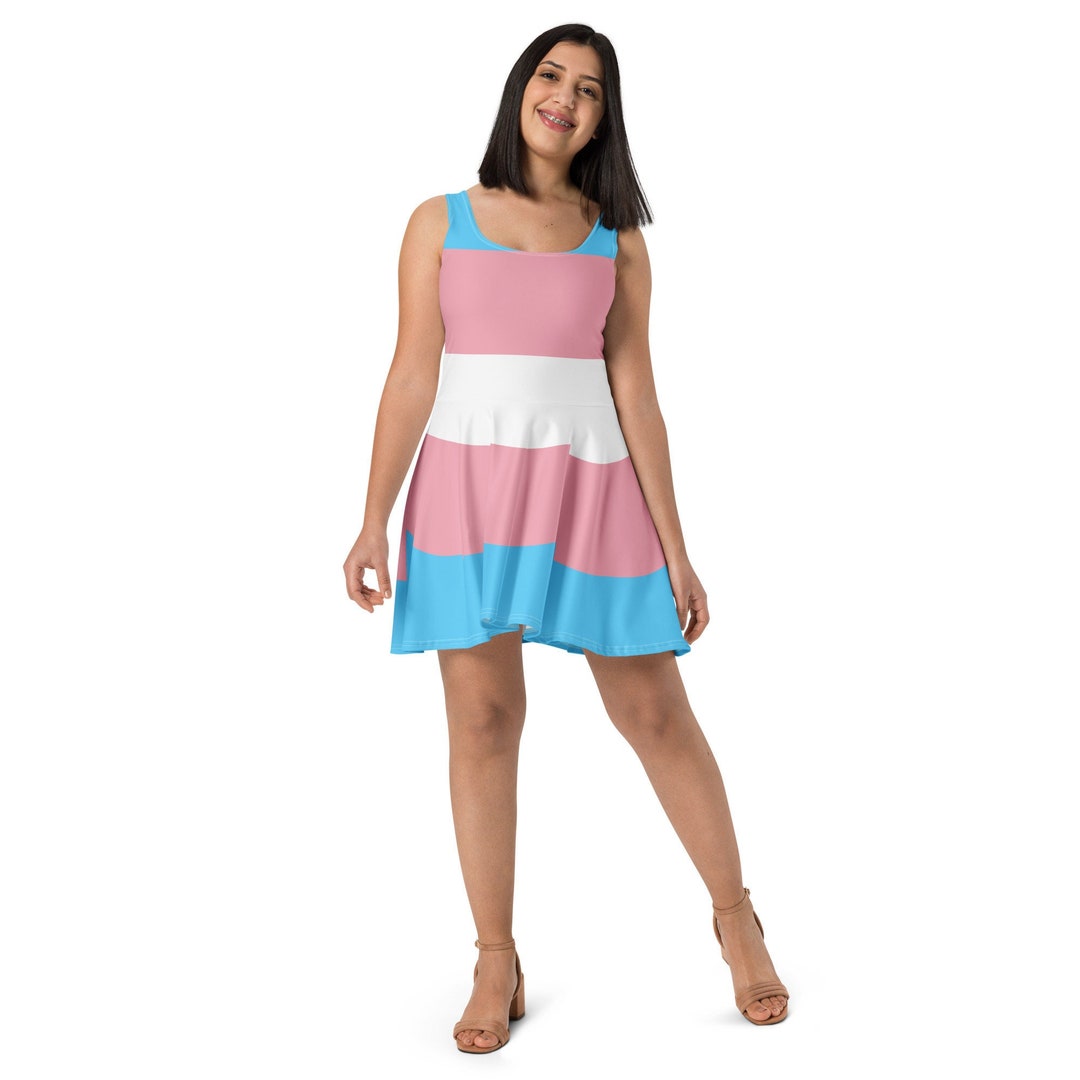 Transgender Flag Skater Dress - Etsy