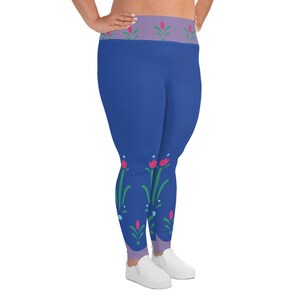 Plus Size Anna Frozen Inspired Running Costume Leggings - Etsy
