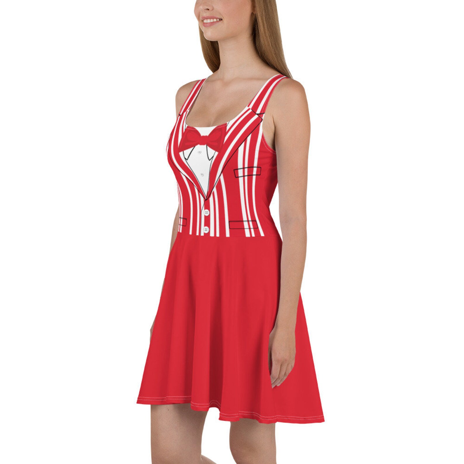 Red Barbershop Quartet Running Costume Skater Dress - Etsy