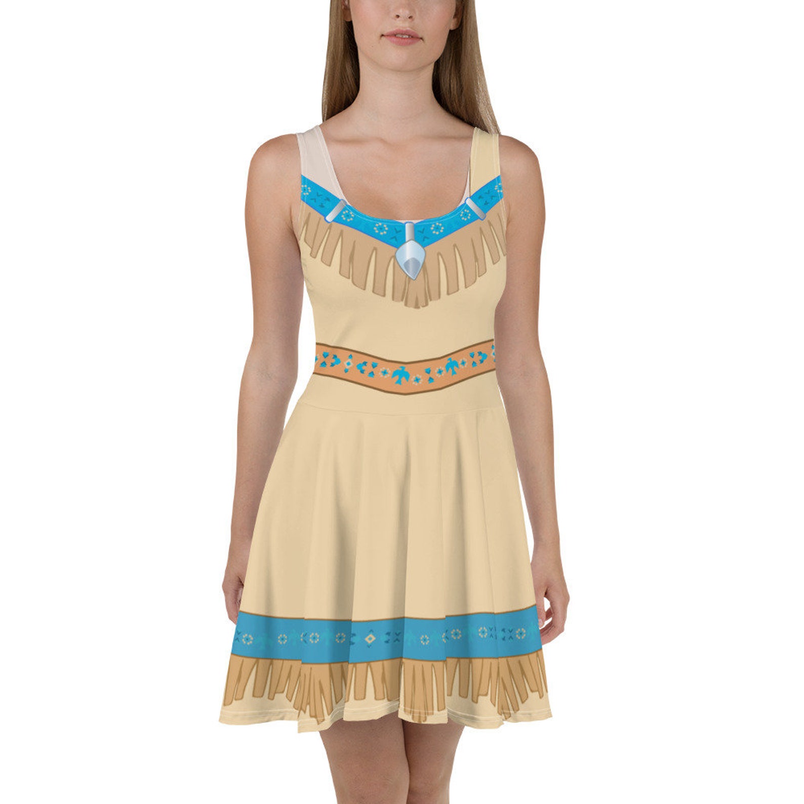 Pocahontas Princess Running Costume Skater Dress - Etsy