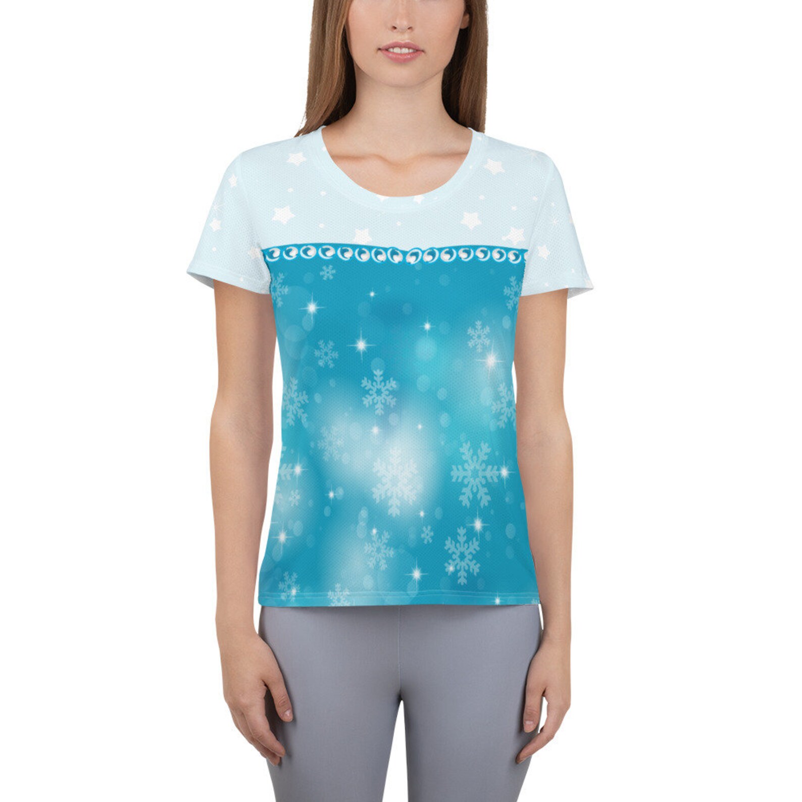 Elsa Frozen Inspired Princess Running Costume Women's Athletic T-shirt ...
