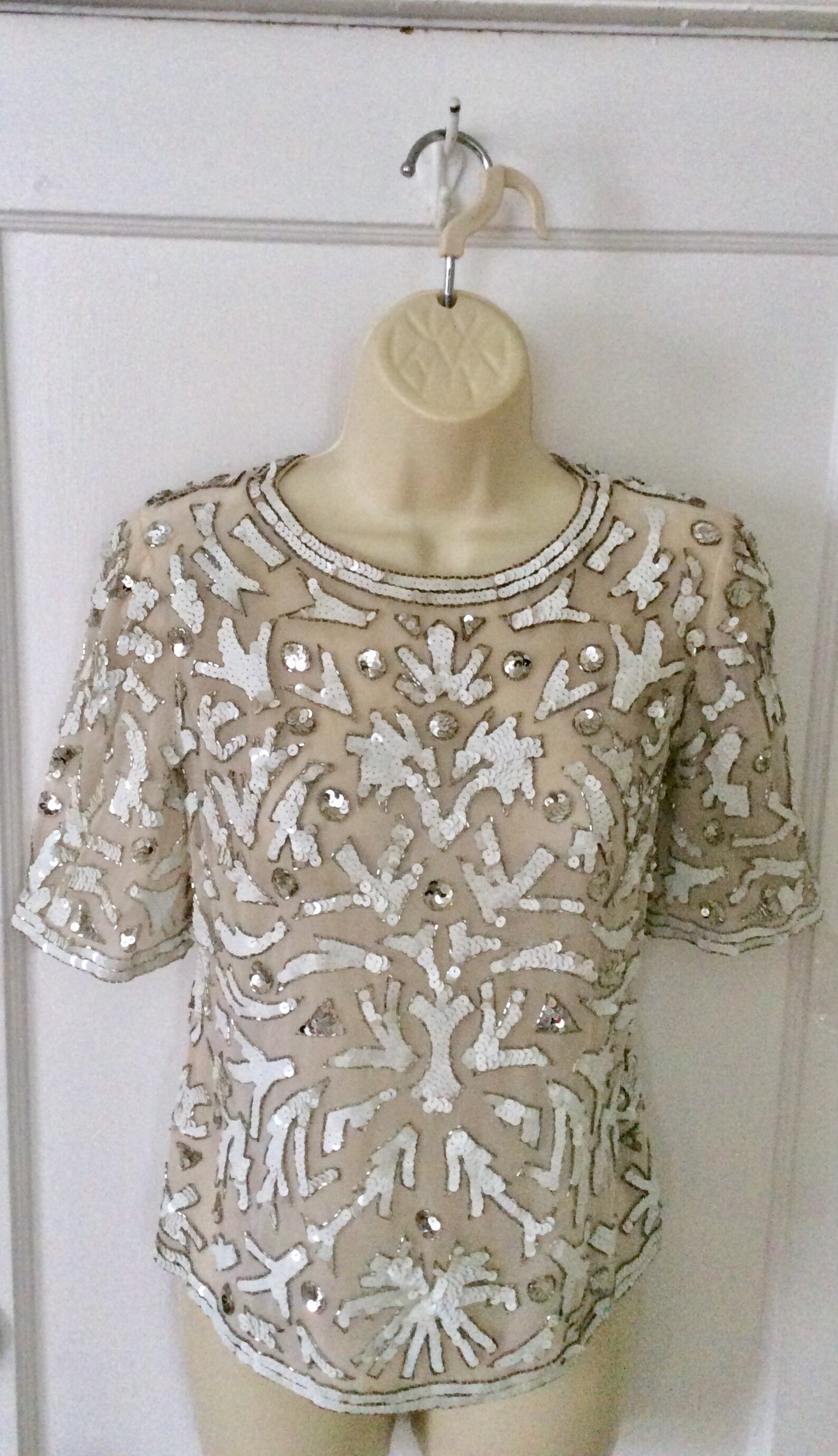 Ivory Beaded Victoria Royal Top Ivory/oatmeal Colored - Etsy