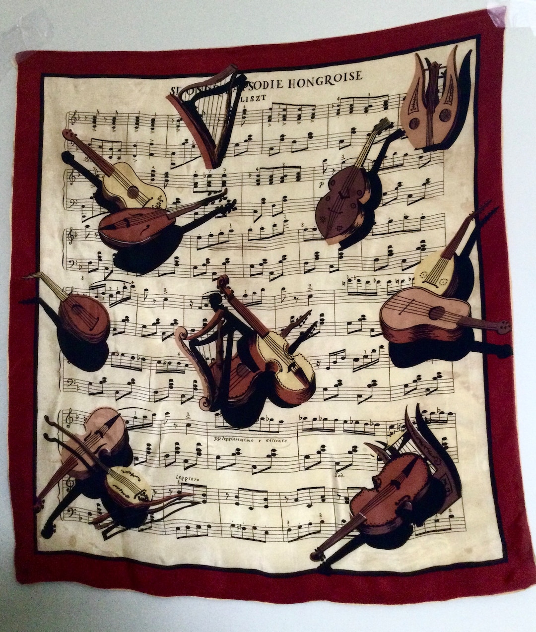Liszt Hungarian Rapsodie 2 Scarf Brown/khaki Music Rapsodie Hongroise ...