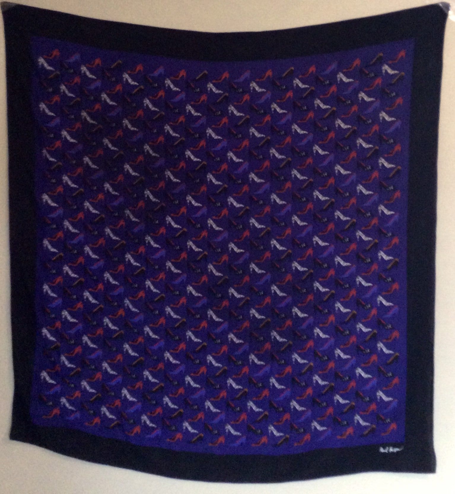 Purple Shoe-print MAUDE FRIZON Vintage Scarf Huge Purple - Etsy