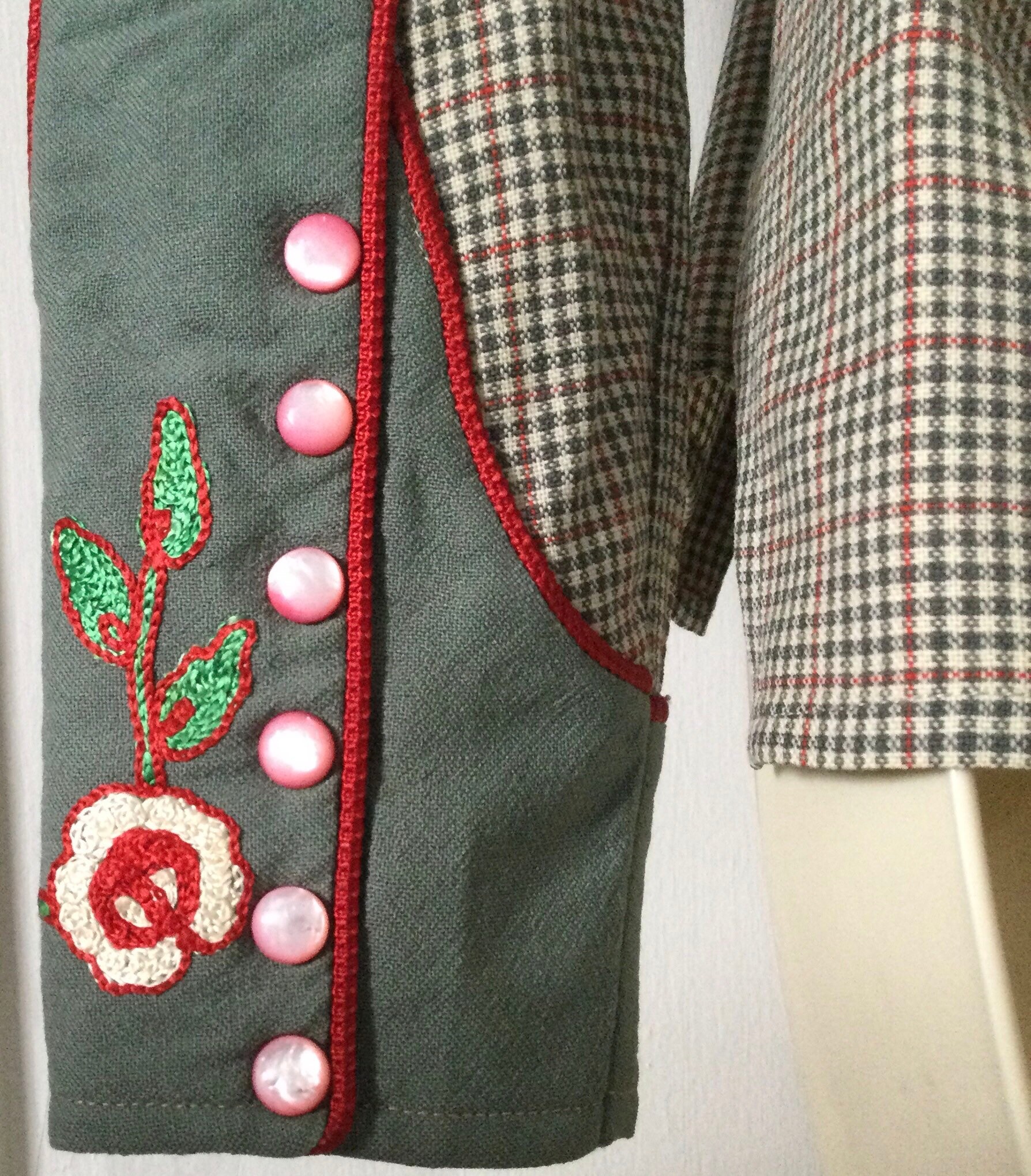 RODEO BEN Vintage Western Shirt Olive/red Two Tone Gabardine - Etsy