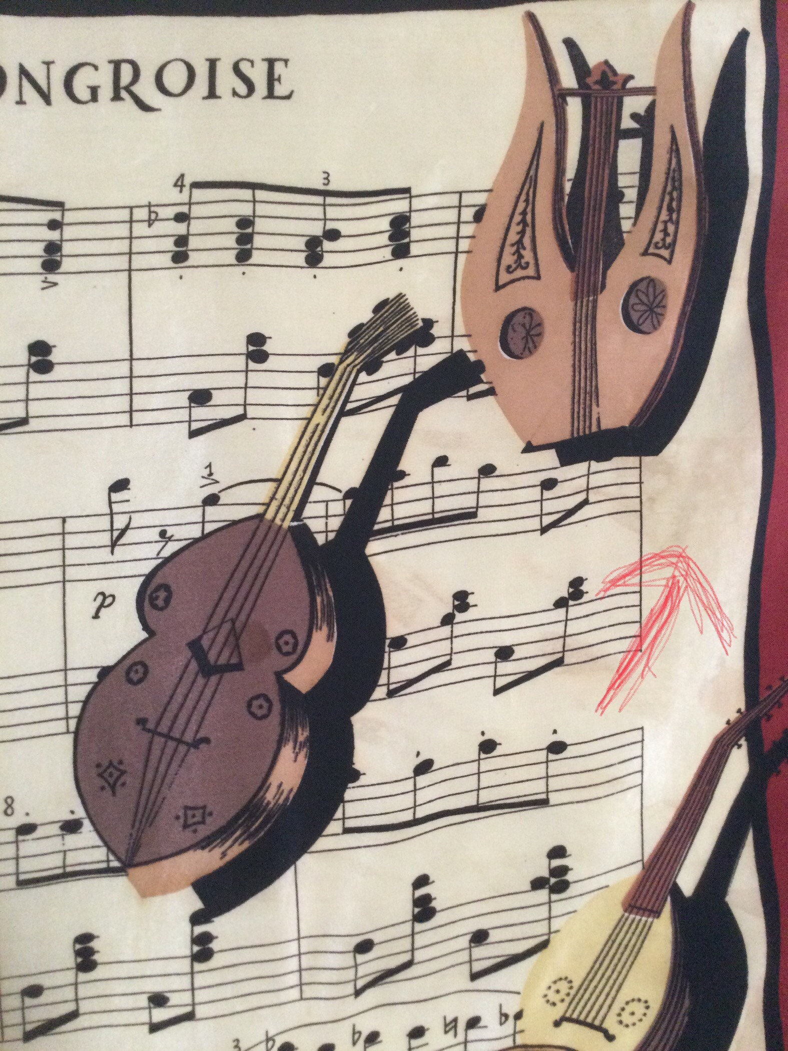 Liszt Hungarian Rapsodie 2 Scarf Brown/khaki Music Rapsodie Hongroise ...