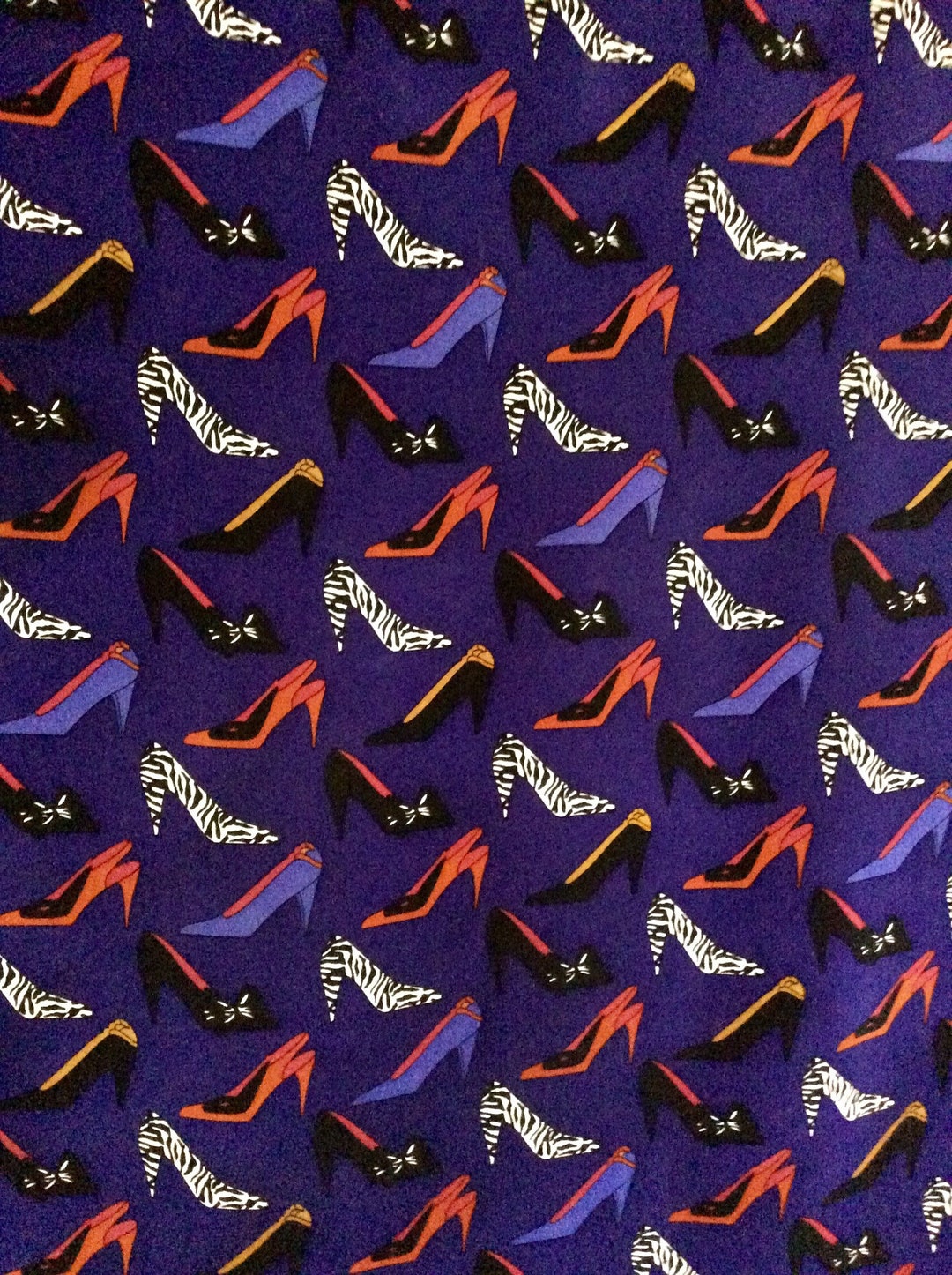 Purple Shoe-print MAUDE FRIZON Vintage Scarf - Huge Purple Logo Pump ...
