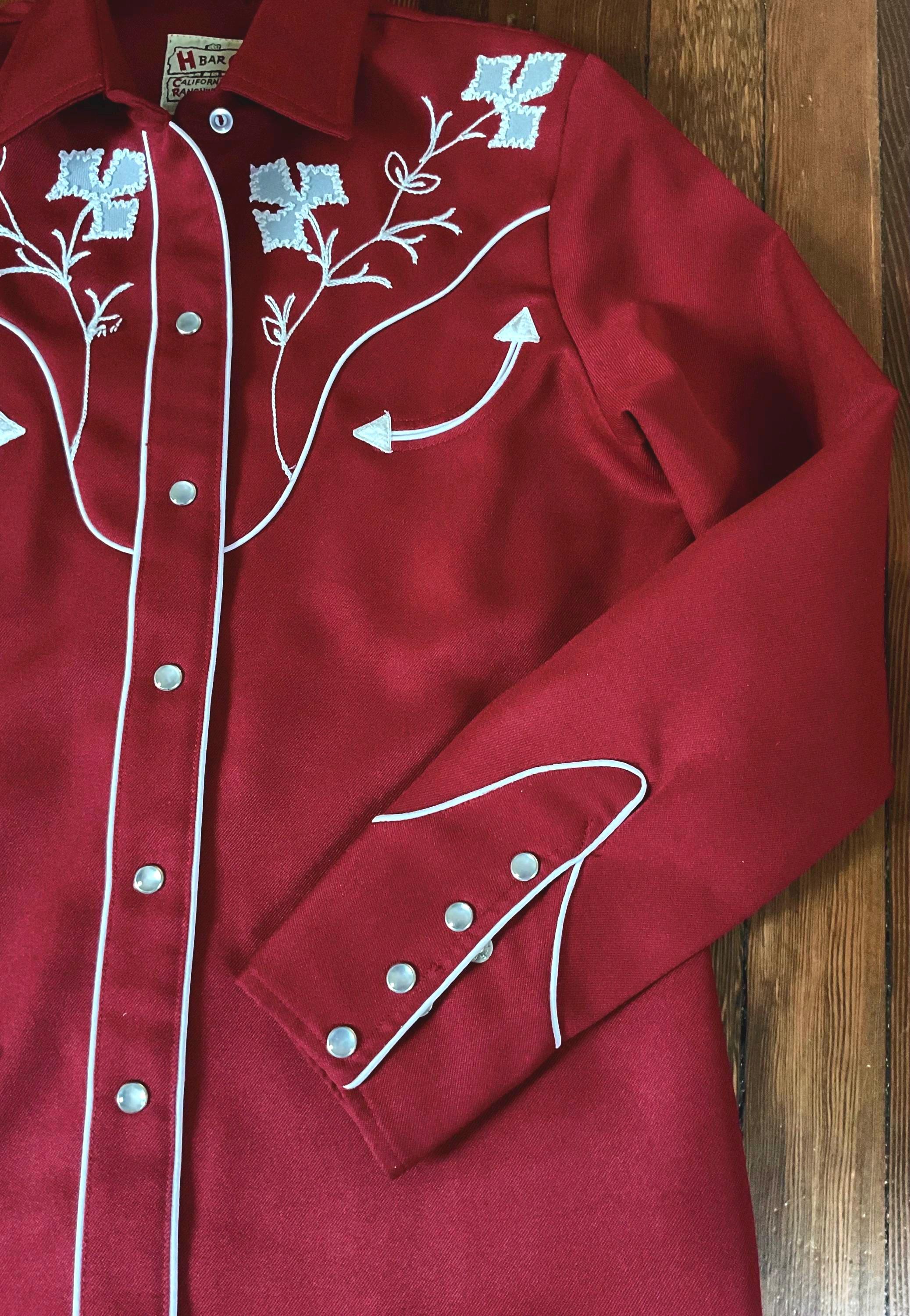 H Bar C California Ranchwear 1970’s Vintage Contrast Piping/embroidery ...