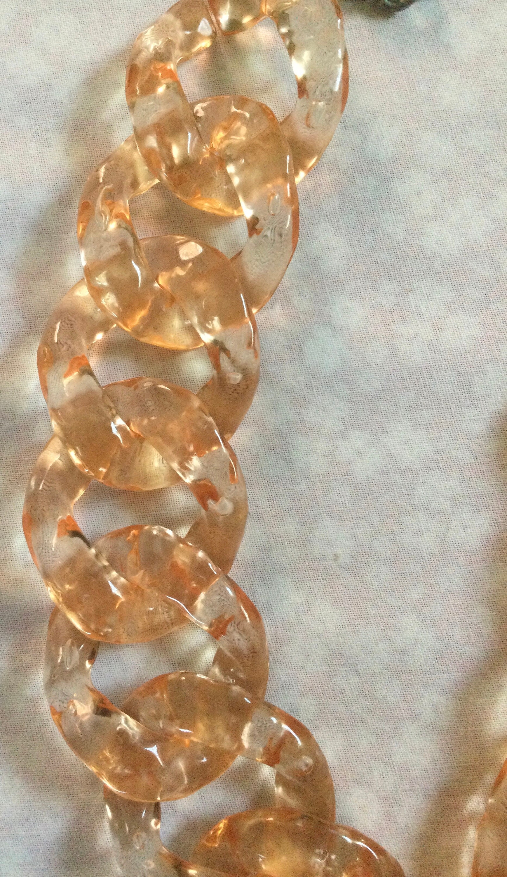 Lucite JOAN GOODMAN Pono Necklace Peach Colored Lucite/resin - Etsy