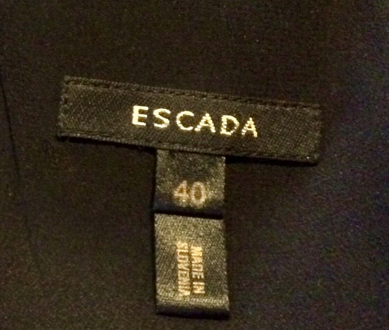 Vintage ESCADA Dress - Black ESCADA Sheer Illusion-shoulder Ruffled ...