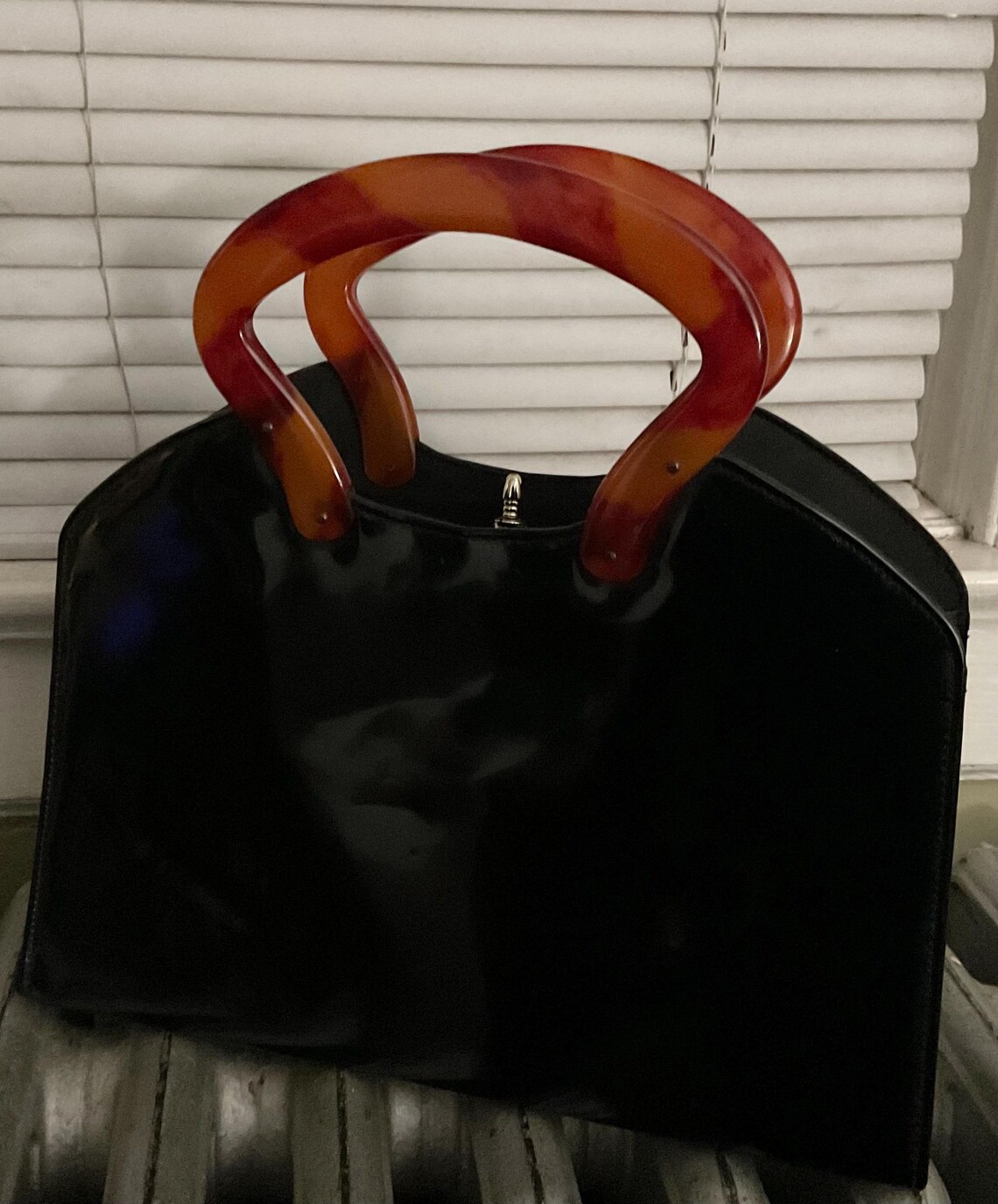 Black Patent Leather BOBBIE JEROME 1950’s Bag, Black Bobbie Jerome ...