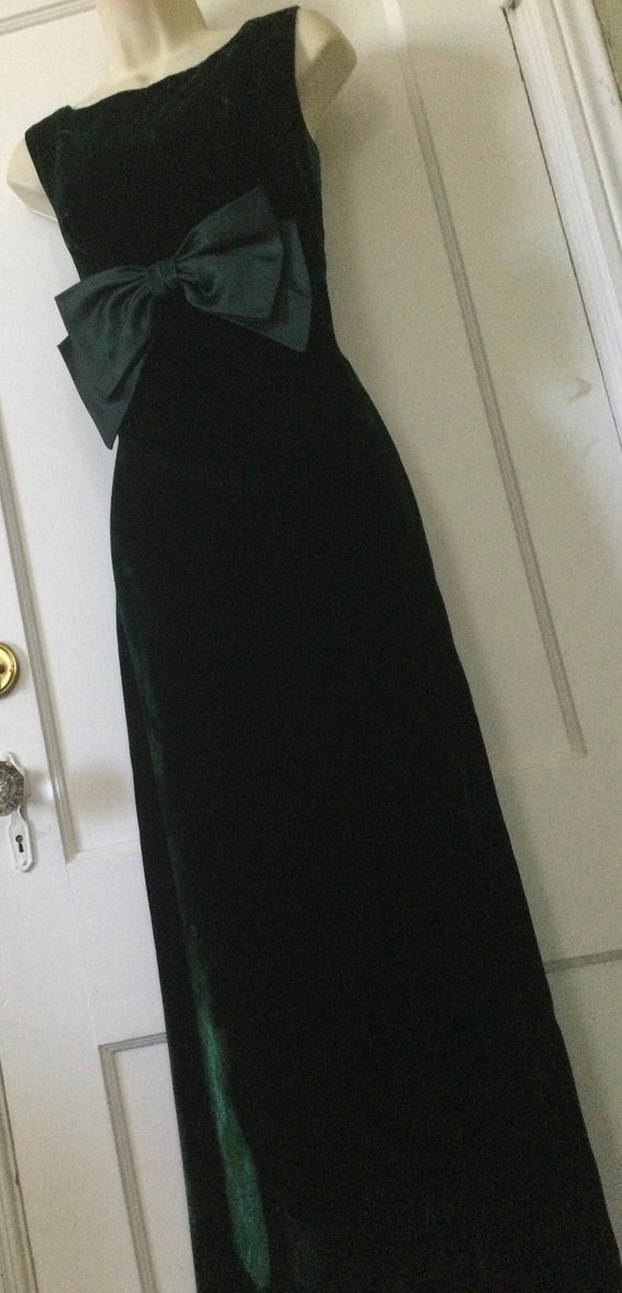 Green Velvet FRANKLIN SIMON Vintage Dress - Forest-Gr… - Gem