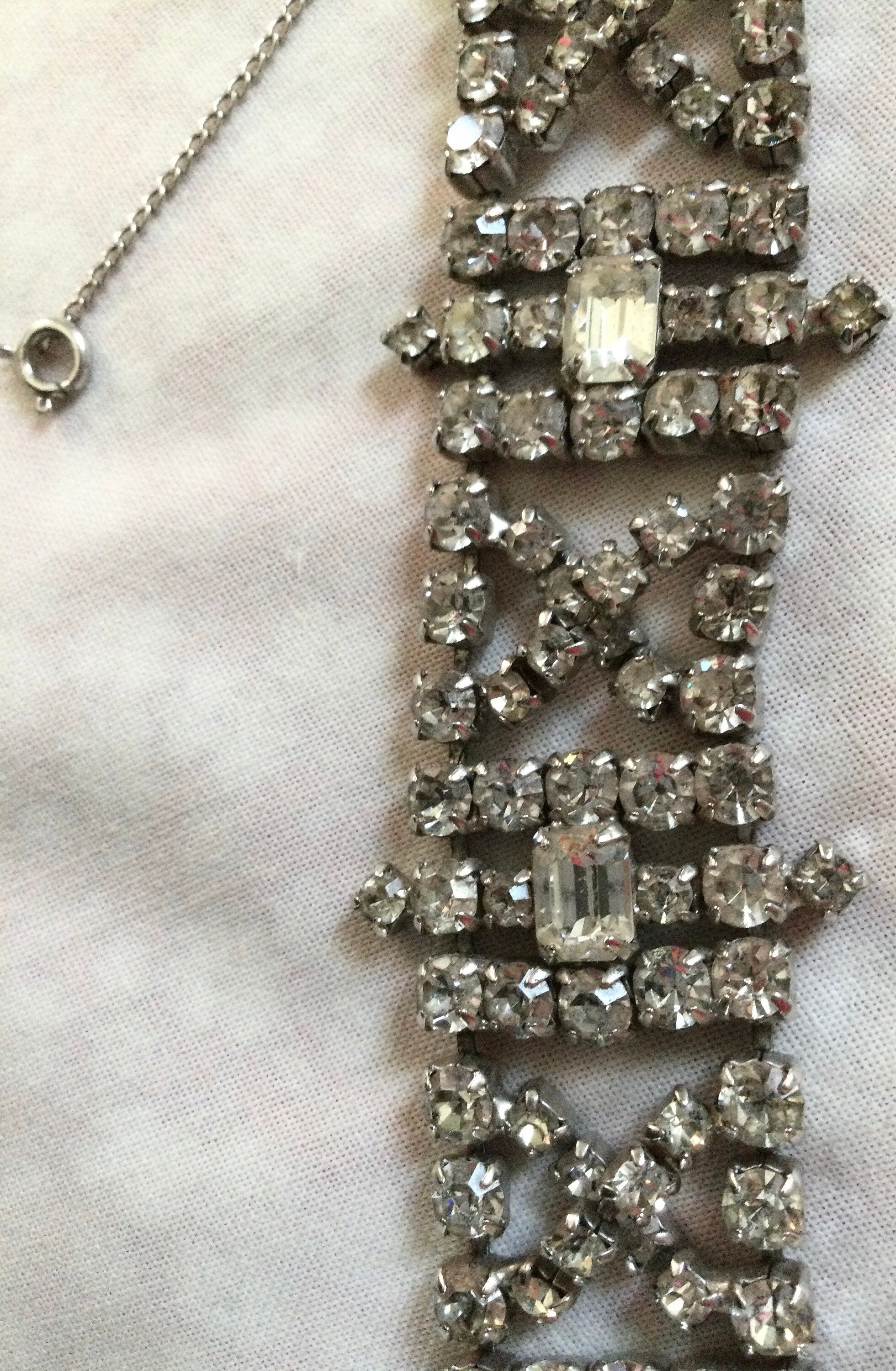 Rhinestone 1950s KRAMER Bracelet Wide Rhinestones/crystals Encrusted ...