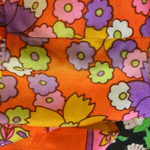 Orange/purple Flower Power Mod Print 1960s Tunic Dress Orange/purple ...