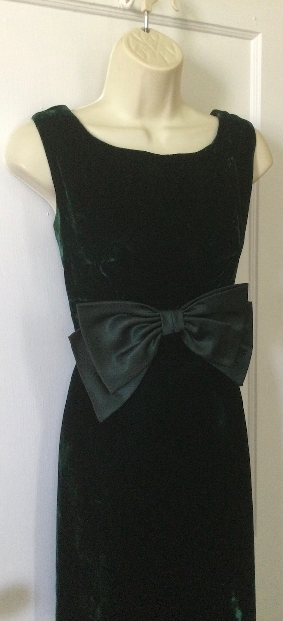 Green Velvet FRANKLIN SIMON Vintage Dress - Forest-Gr… - Gem