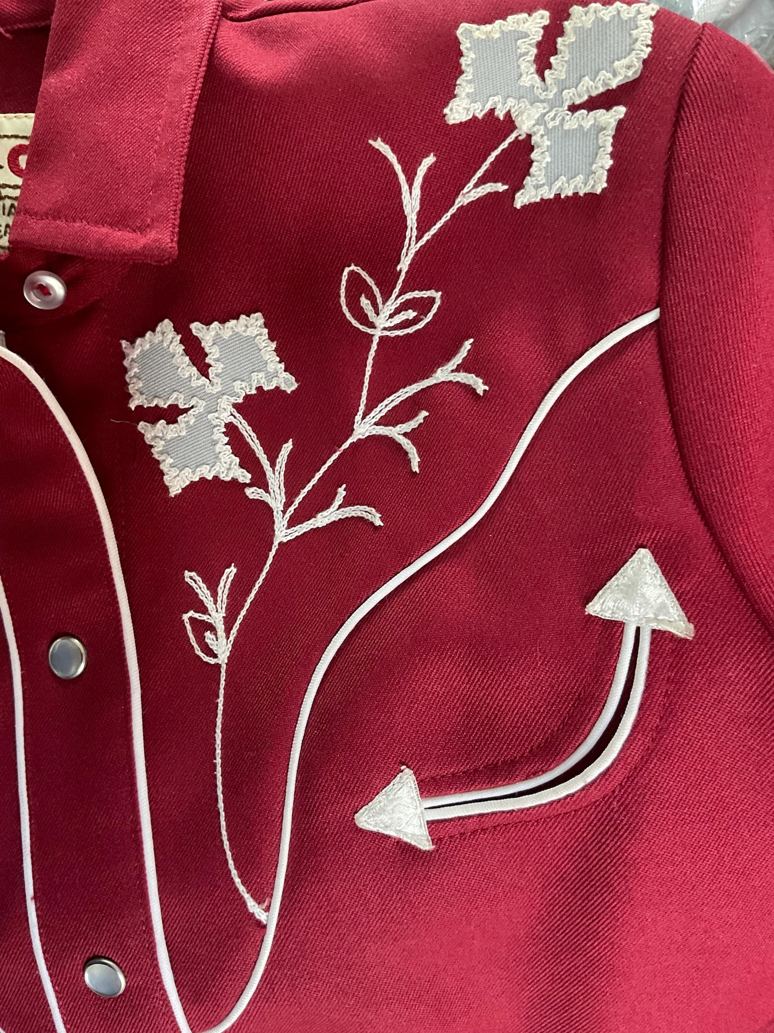 H Bar C California Ranchwear 1970’s Vintage Contrast Piping/embroidery ...