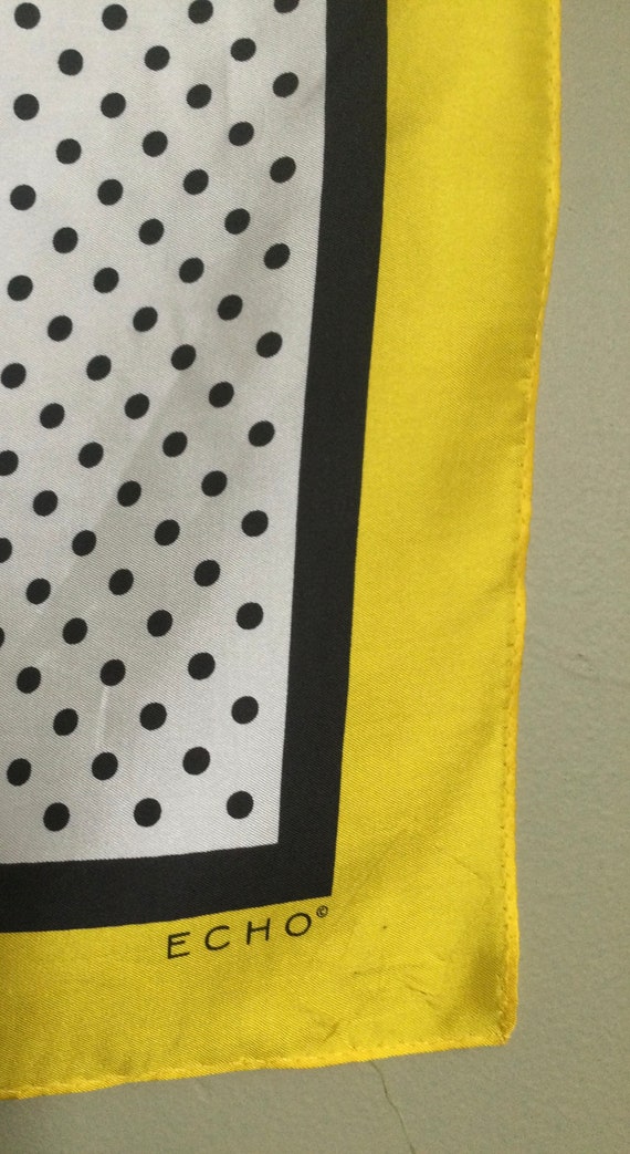 White/Black/Yellow Polka Dot Vintage ECHO Scarf - Whi… - Gem White/Black/Yellow Polka Dot Vintage ECHO Scarf - Whi… - Gem
