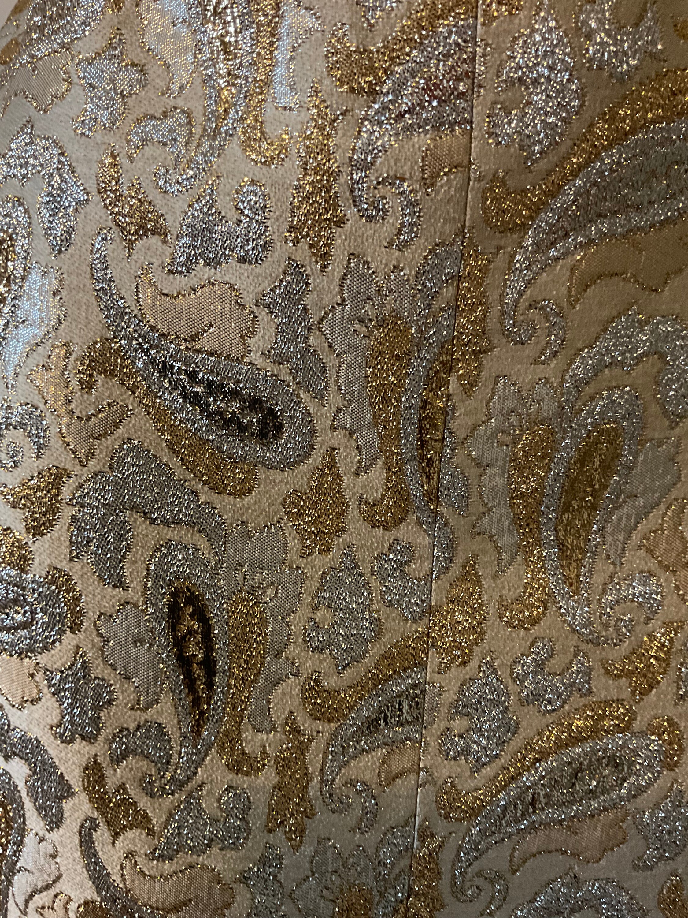 MARTHA Gold/silver Brocade 1960s Vintage Dress Gold/silver Paisley ...