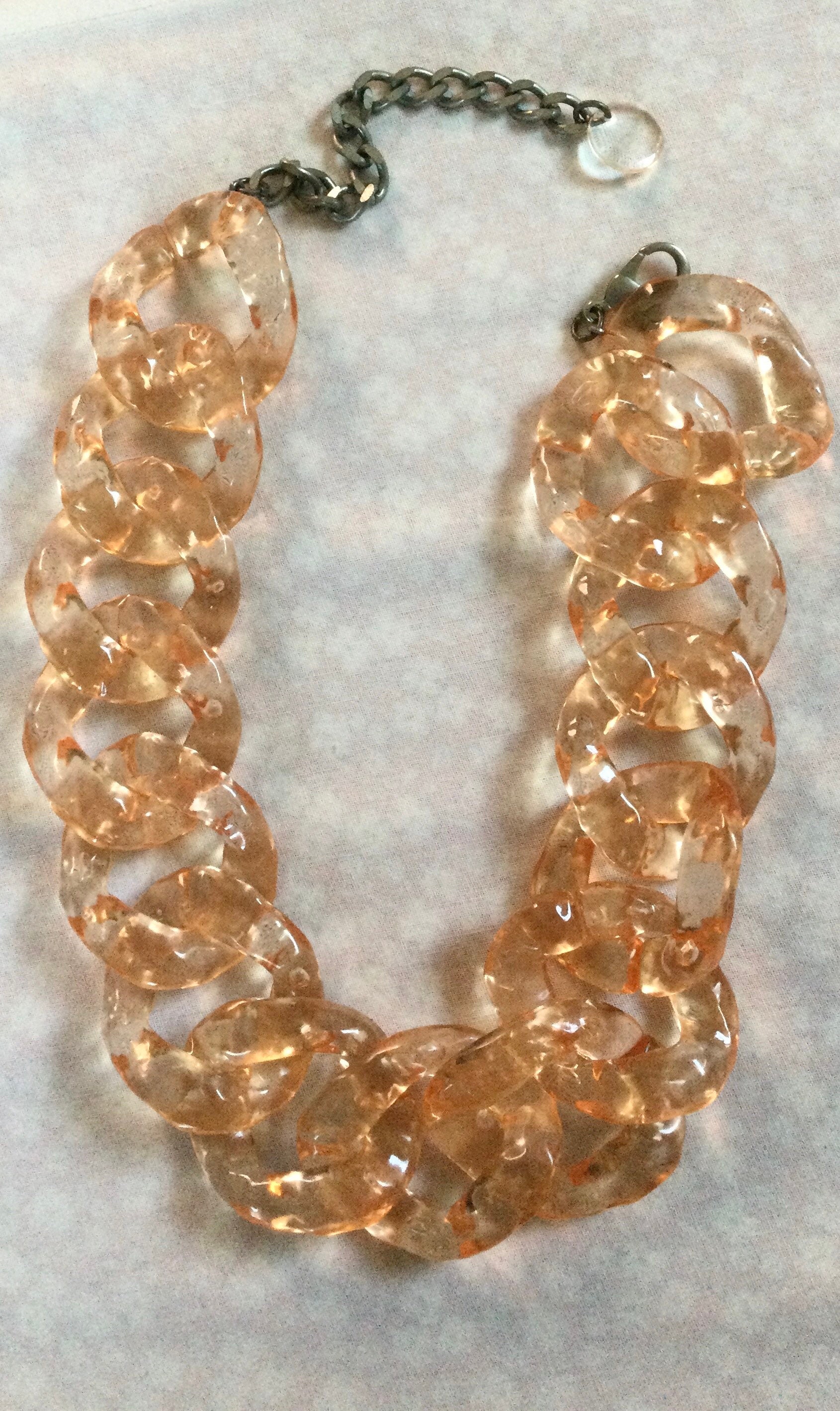 Lucite JOAN GOODMAN Pono Necklace Peach Colored Lucite/resin - Etsy