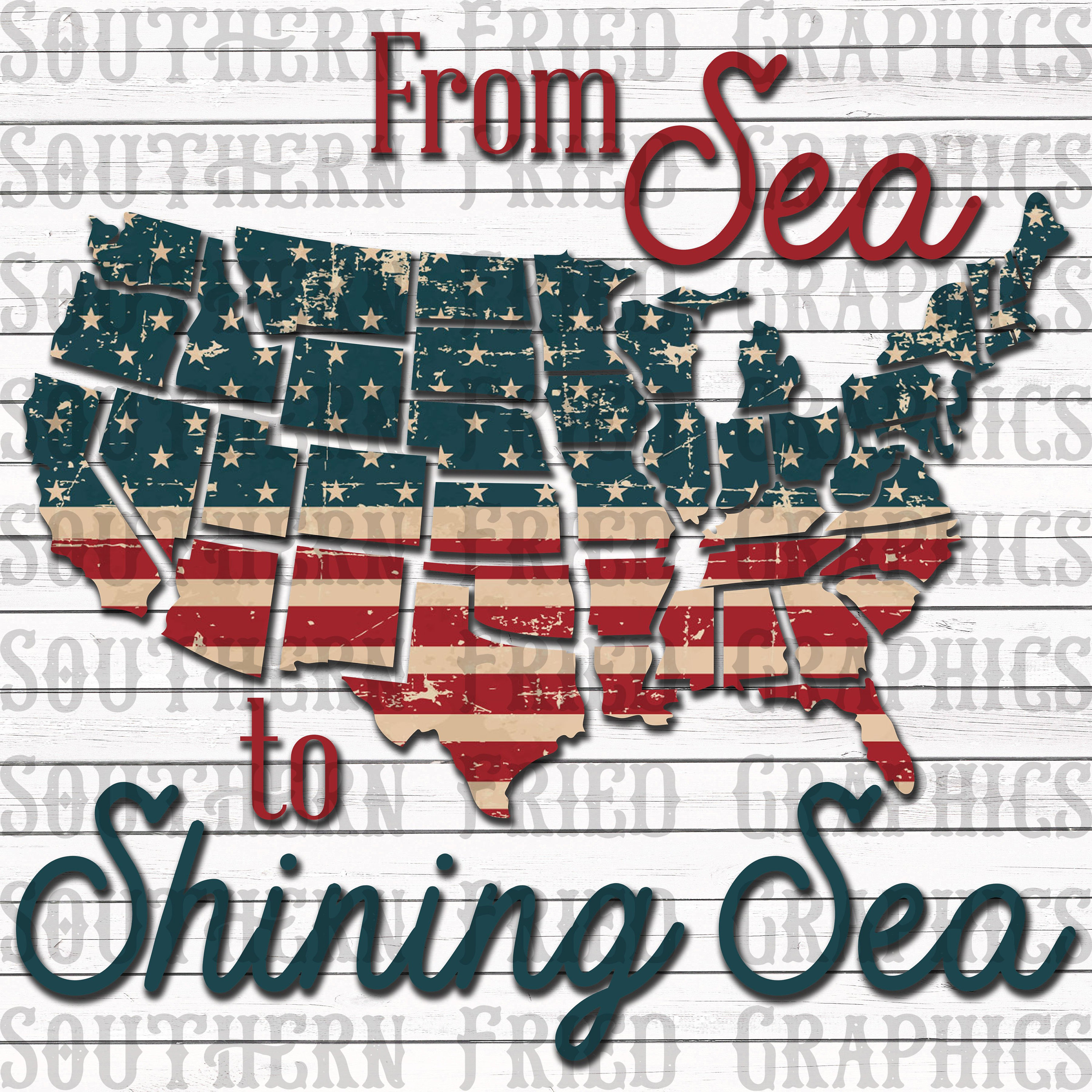 From Sea to Shining Sea Digital Graphic | Etsy