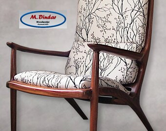 Cascade Lounge Chair in English Walnut - Etsy