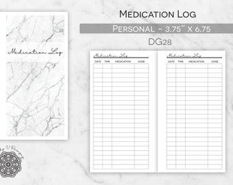 Medication log | Etsy