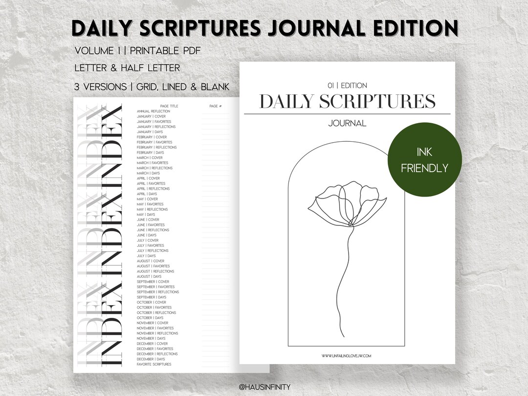 Printable JW Daily Text Journal Edition - Vol 2, Printable Daily ...