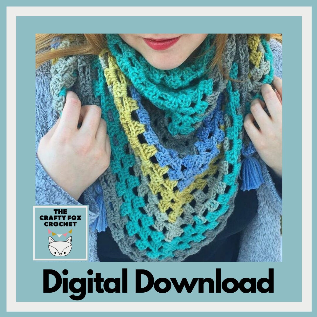 Crochet Triangle Scarf Pattern: Caron Cake Shawl (digital Download) - Etsy