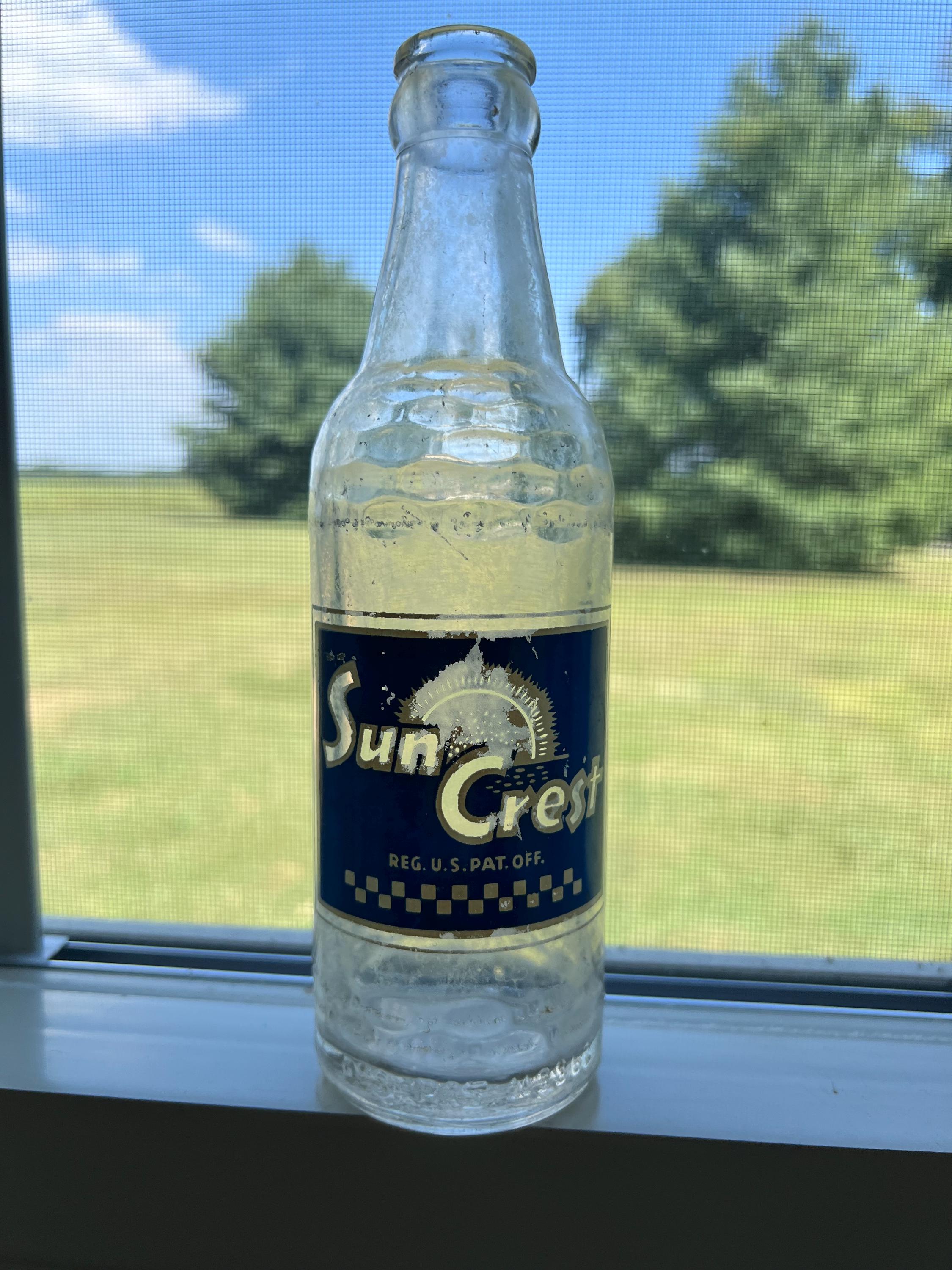 Sun Crest Vintage Glass Soda Bottle - Etsy