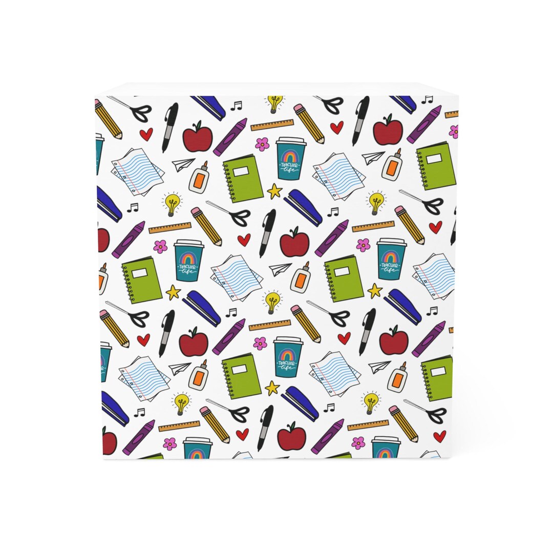 School Dayz Teacher Themed Note Cube Desk Organizer, Office Decor, Gift ...
