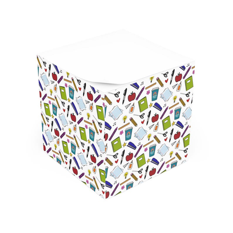 School Dayz Teacher Themed Note Cube Desk Organizer, Office Decor, Gift ...